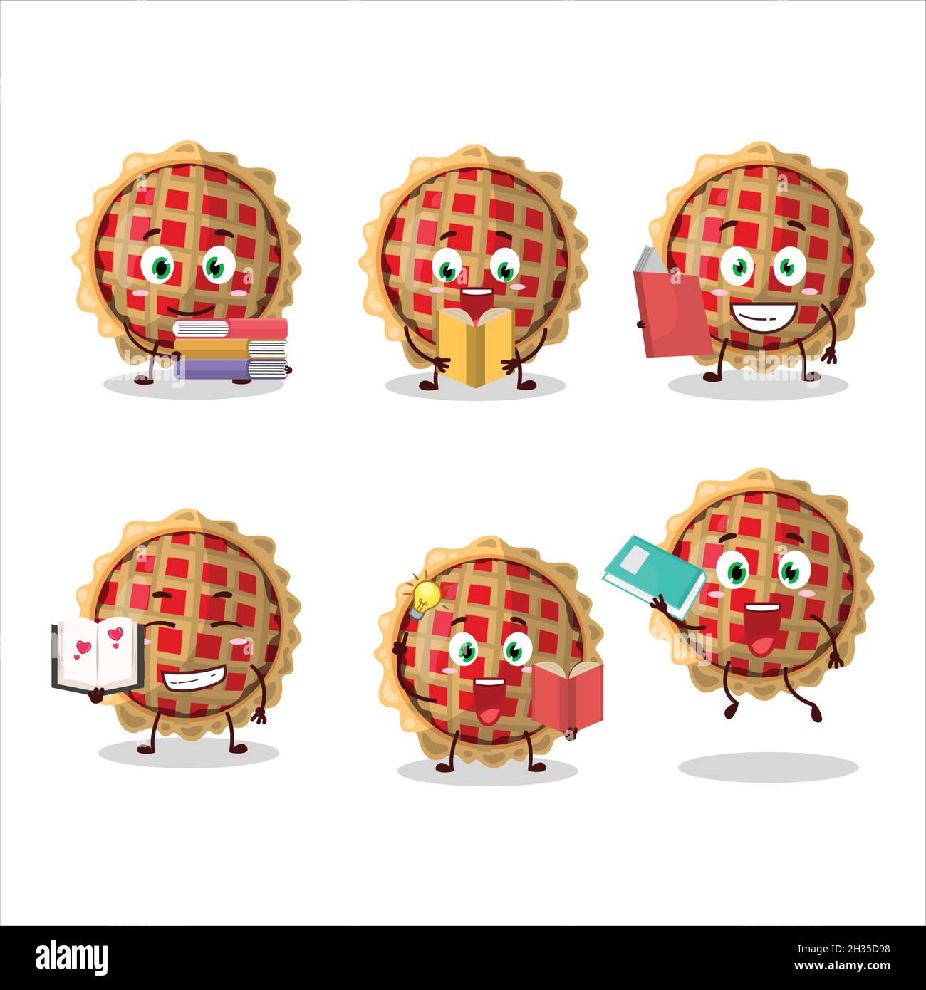 A picture of apple pie cartoon character concept reading an amusing ...