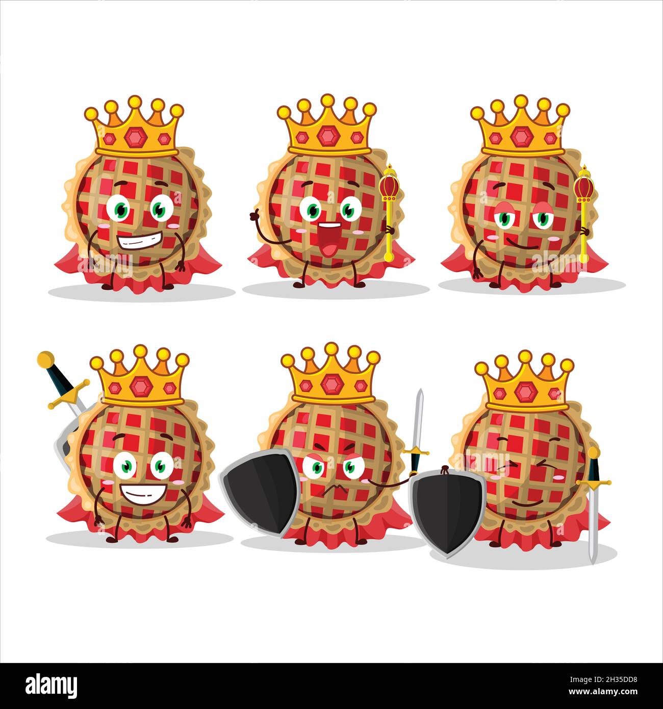 A Charismatic King apple pie cartoon character wearing a gold crown ...