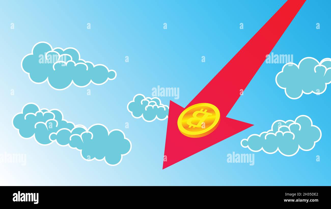 The falling of Bitcoin vector illustration. Decrease graph Stock Vector Image & Art - Alamy