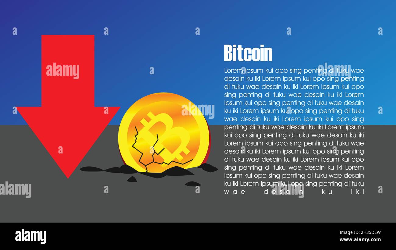 The falling of Bitcoin vector illustration. Decrease graph Stock Vector Image & Art - Alamy