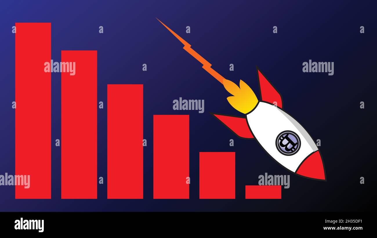 The falling of Bitcoin vector illustration. Decrease graph Stock Vector Image & Art - Alamy