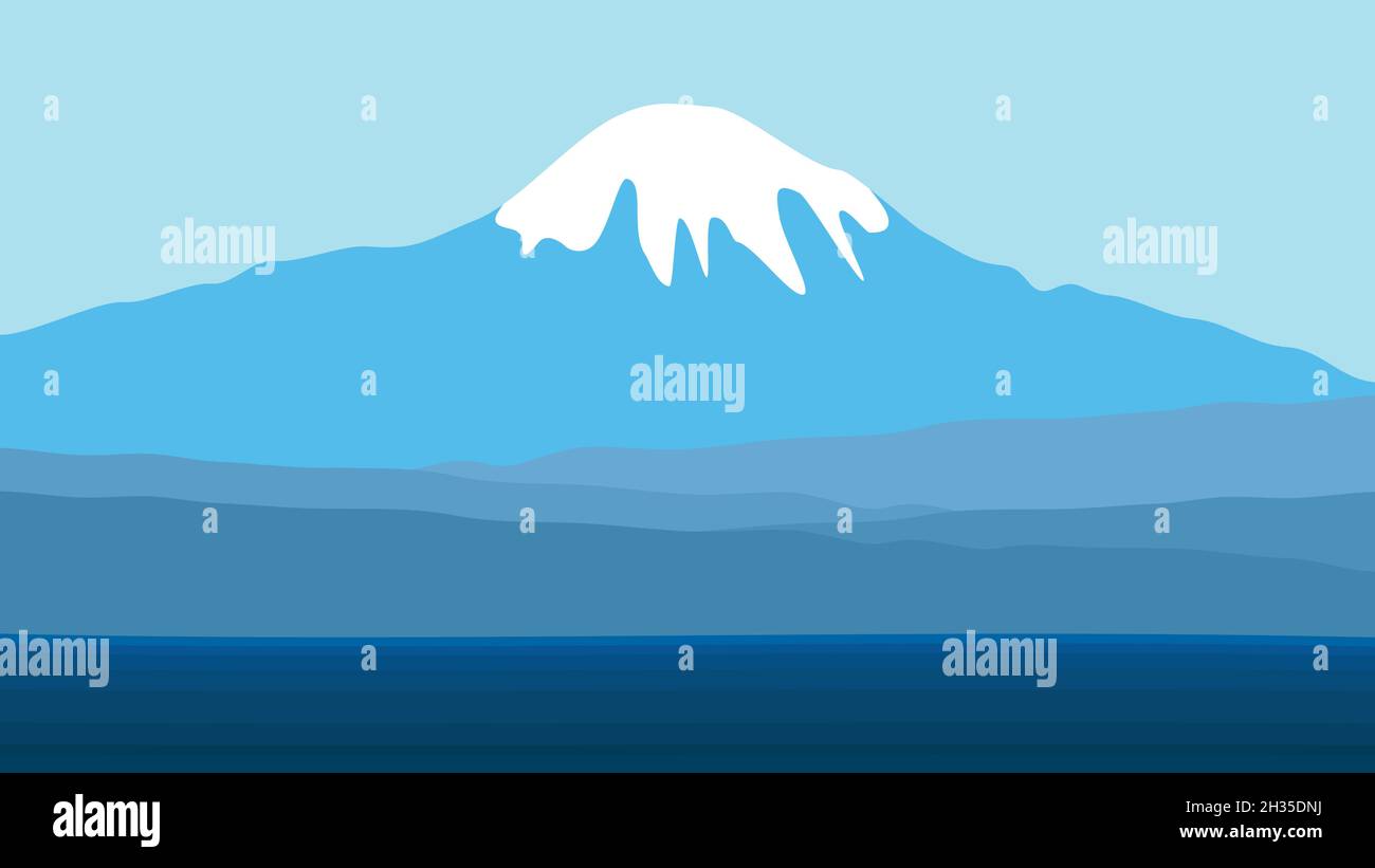 Mount Fuji, Japan. Vector for artwork design & Magazine Stock Vector ...