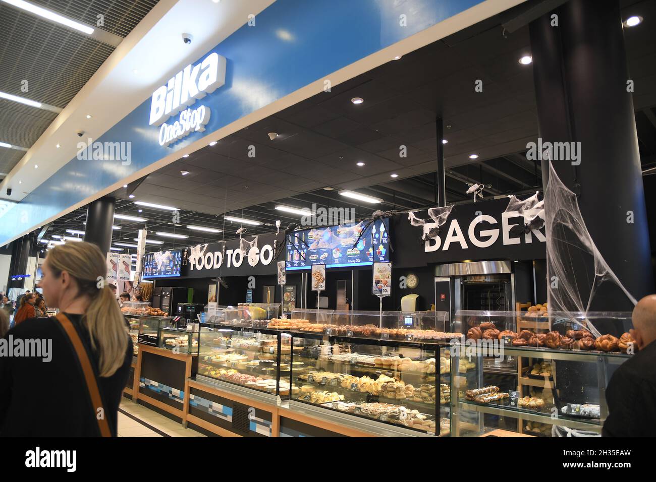 Copenhagen /Denmark / 24 October 2021 / Custómers shoping at Bilka huge ...