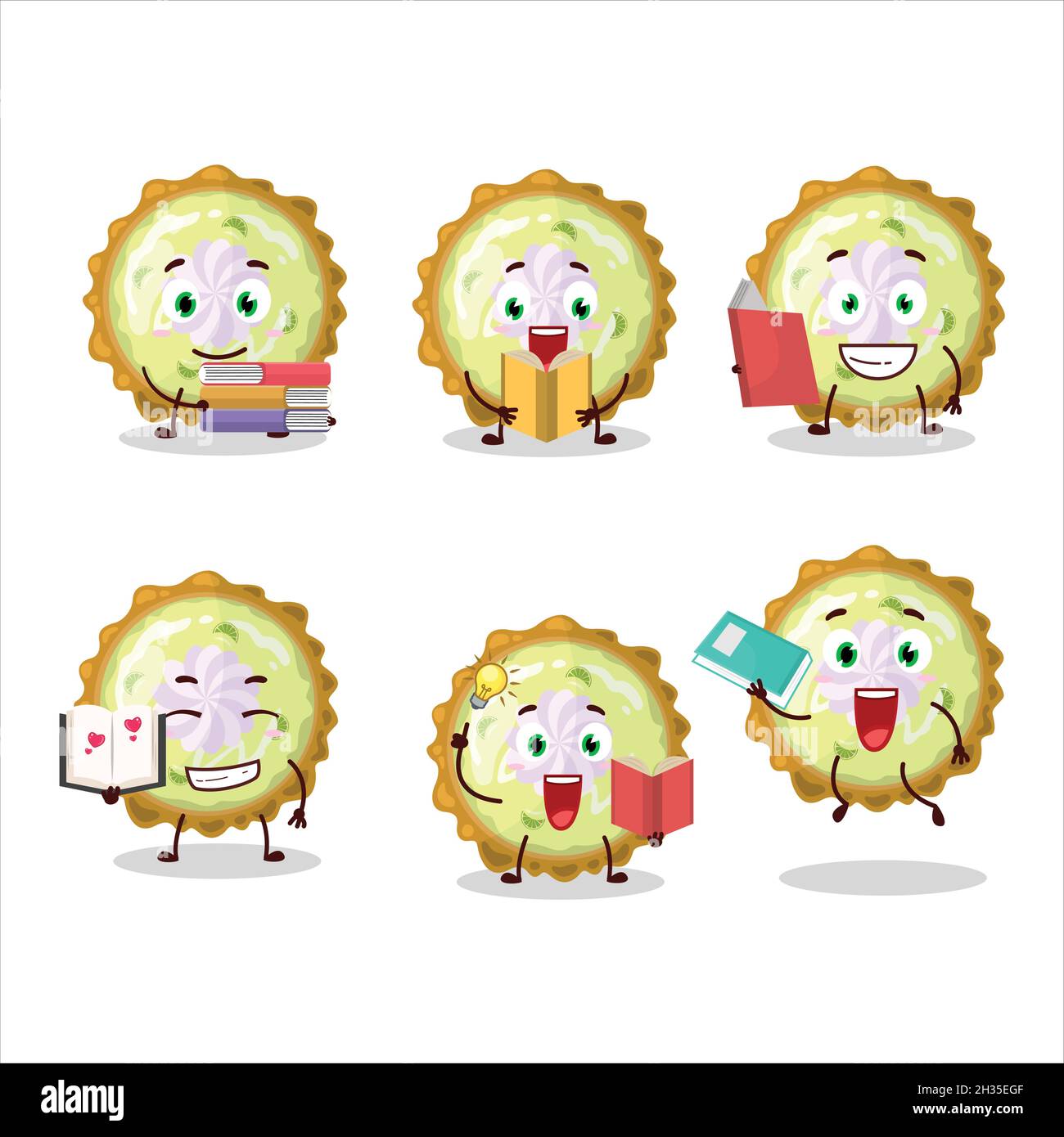 A picture of key lime pie cartoon character concept reading an amusing ...