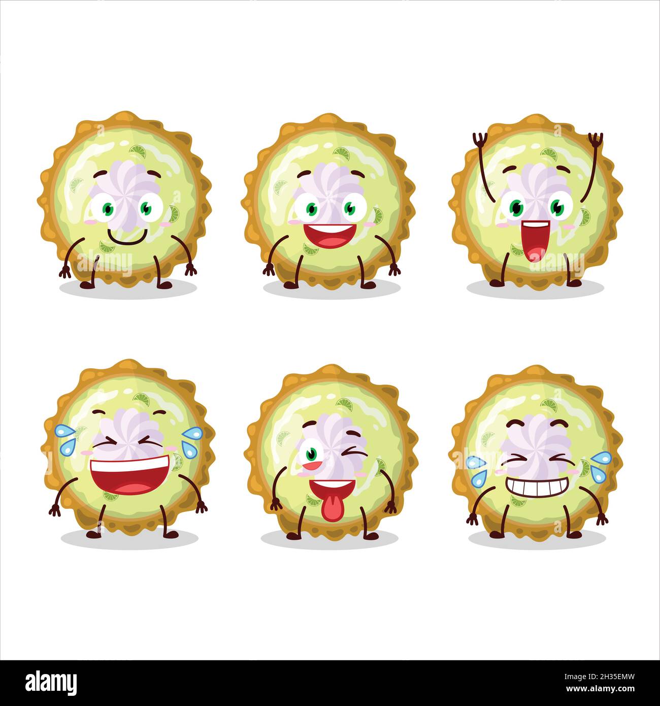 Cartoon character of key lime pie with smile expression. Vector ...