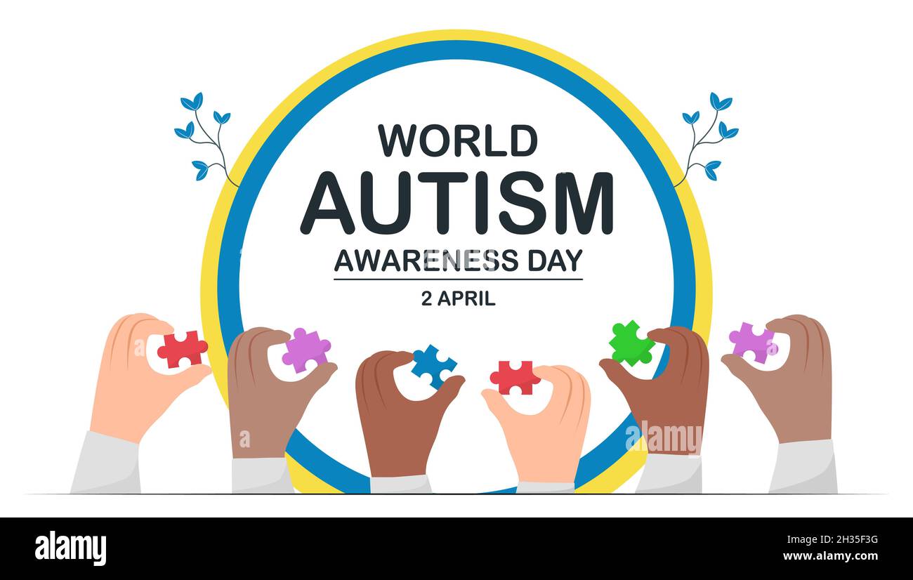 Banner template for World Austism Awareness Day, 2 April. This day will ...