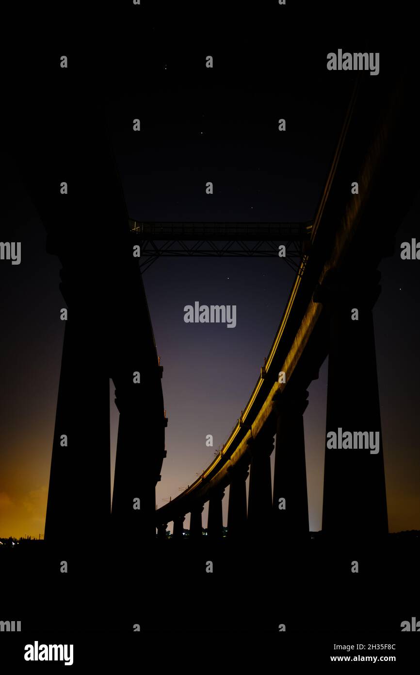 Low angle shot of an Architectural structure with rocky columns at ...