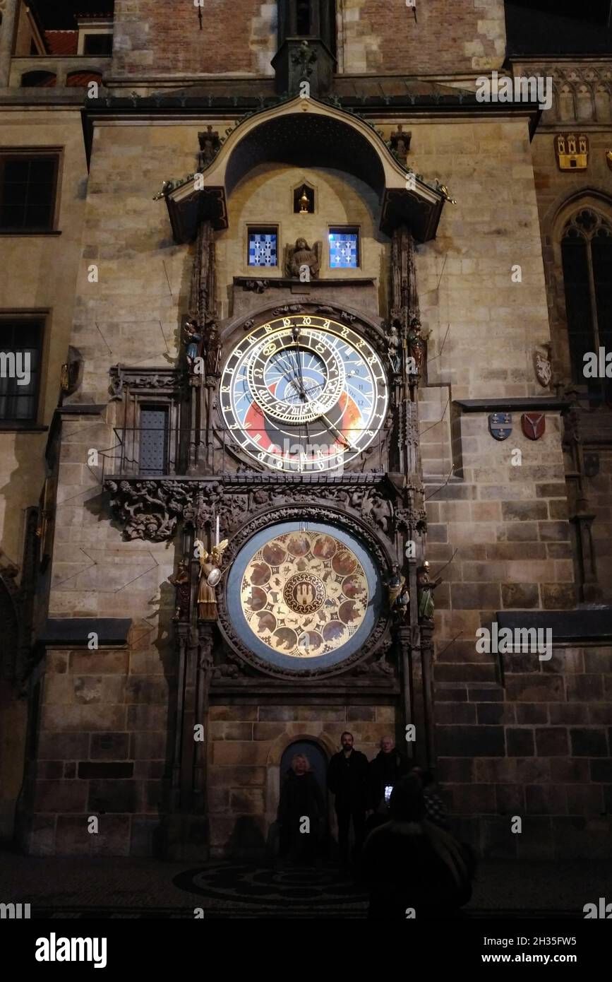 Prague Astronomical Clock, medieval timepiece on the facade of the city ...