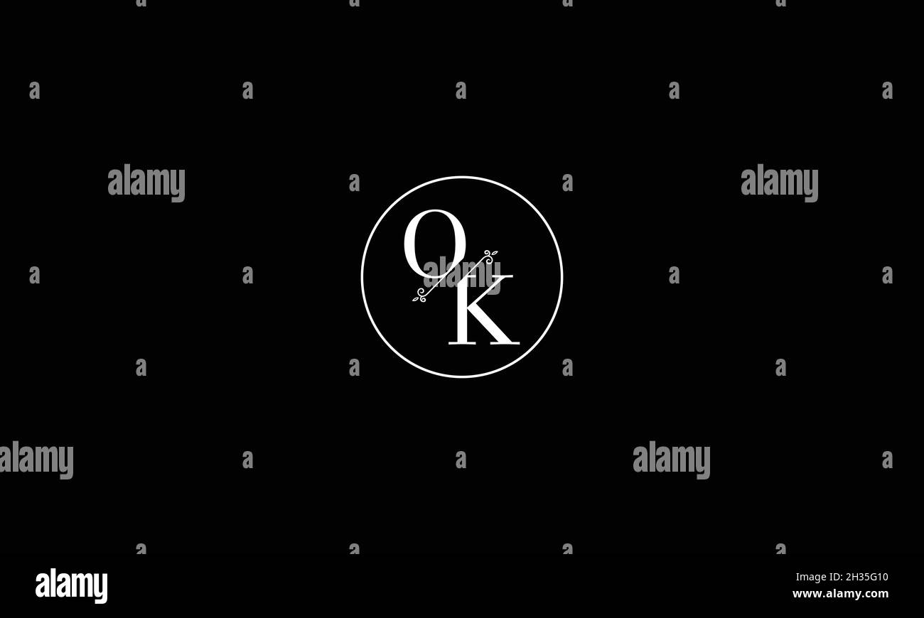 LETTERS OK LOGO DESIGN WITH NEGATIVE SPACE EFFECT FOR ILLUSTRATION USE ...