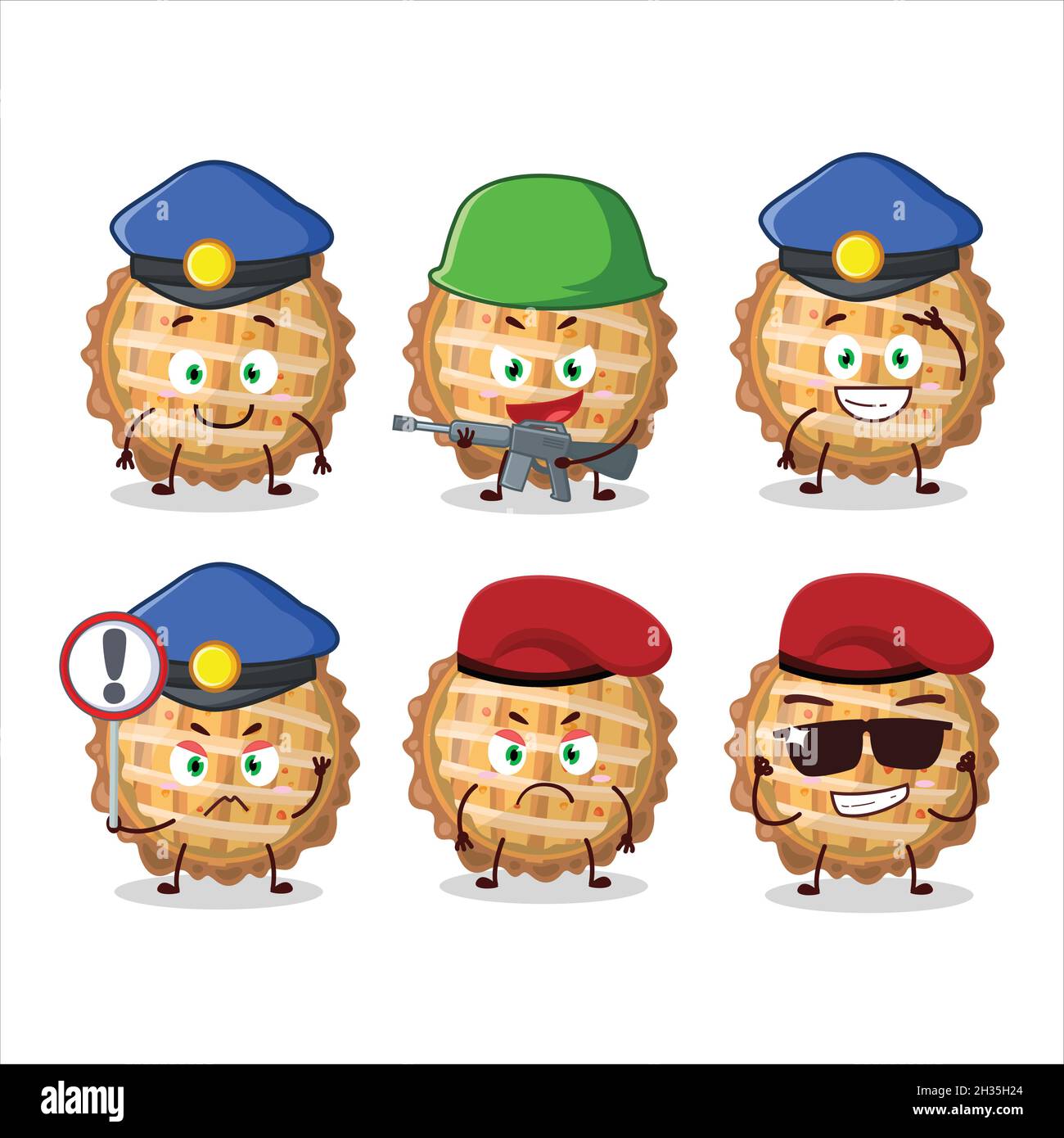 A dedicated Police officer of peach pie mascot design style. Vector ...