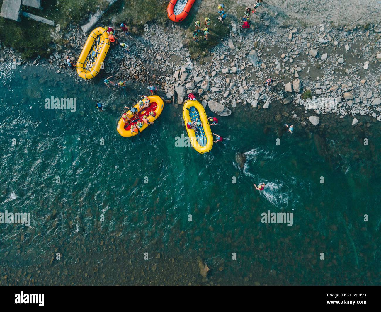 River kayaker aerial view hi-res stock photography and images - Alamy