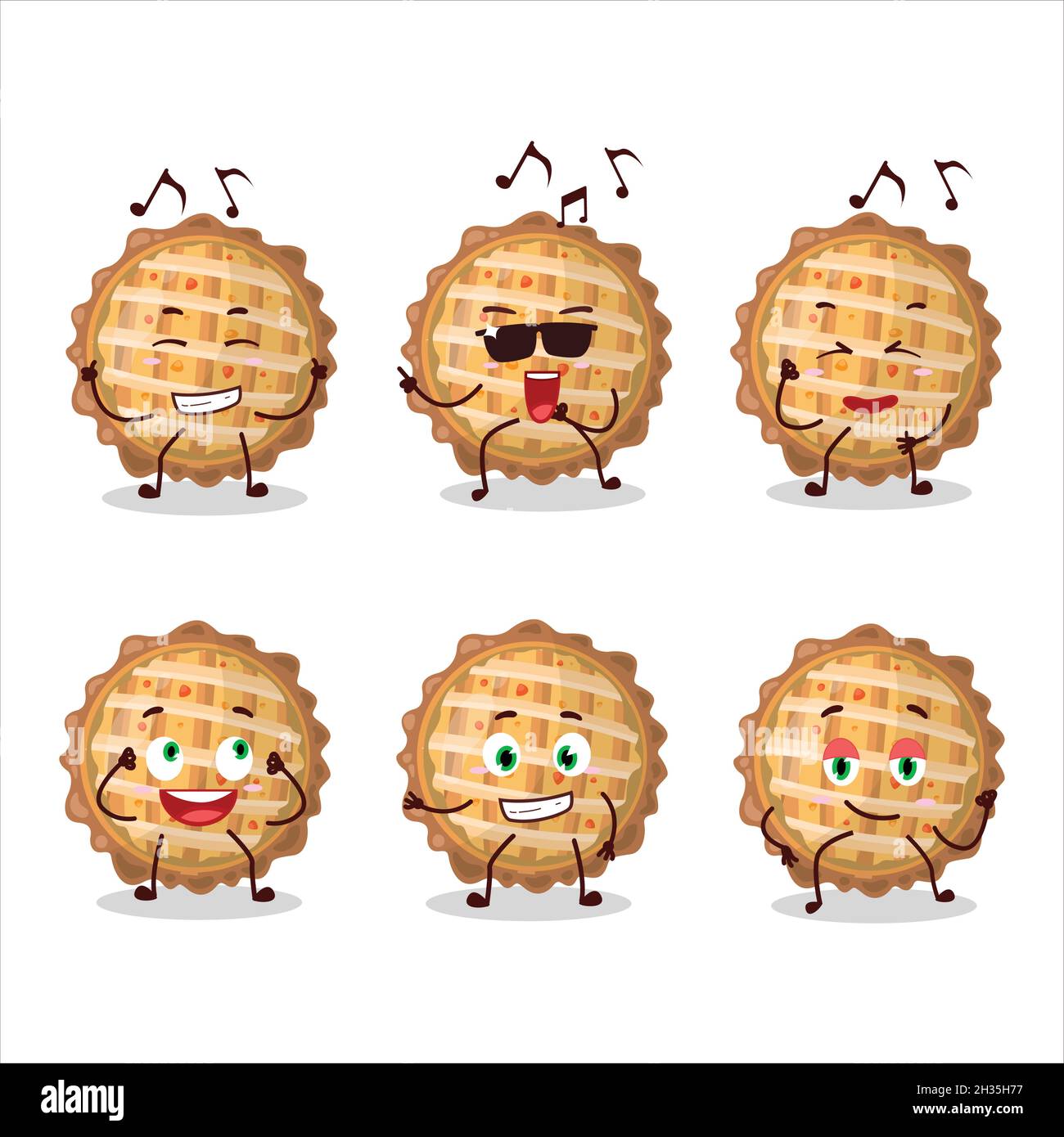 An image of peach pie dancer cartoon character enjoying the music ...