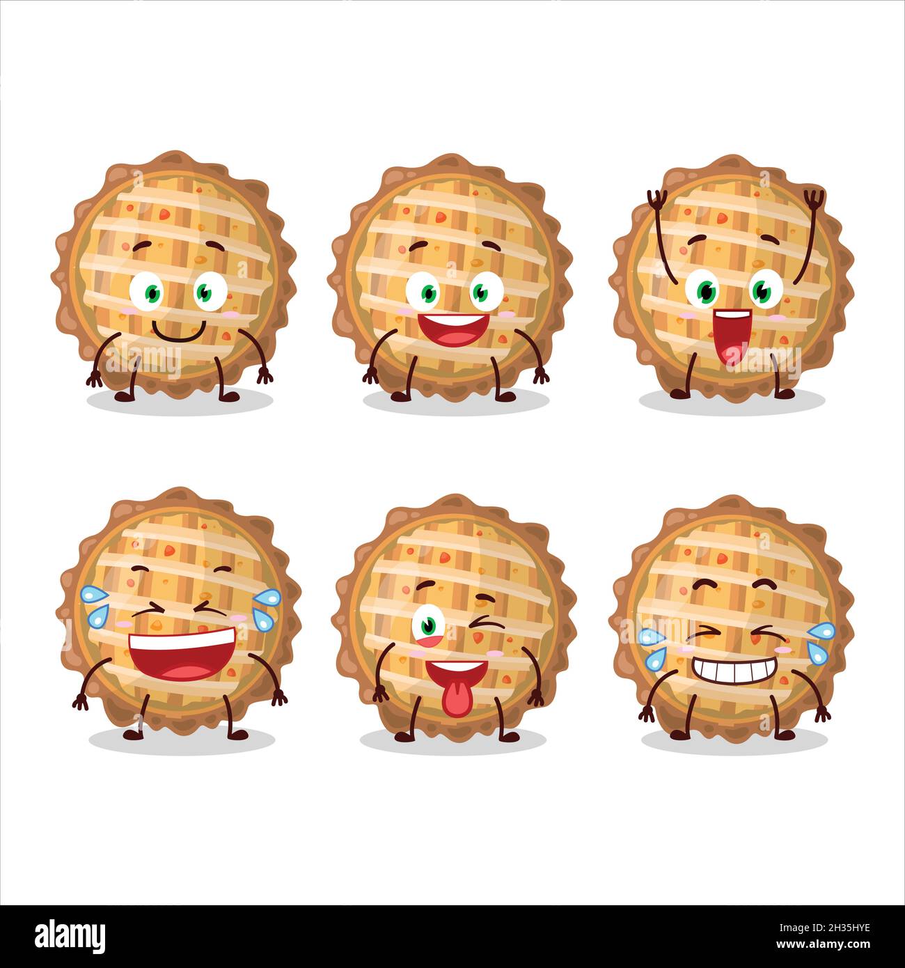 Cartoon character of peach pie with smile expression. Vector ...