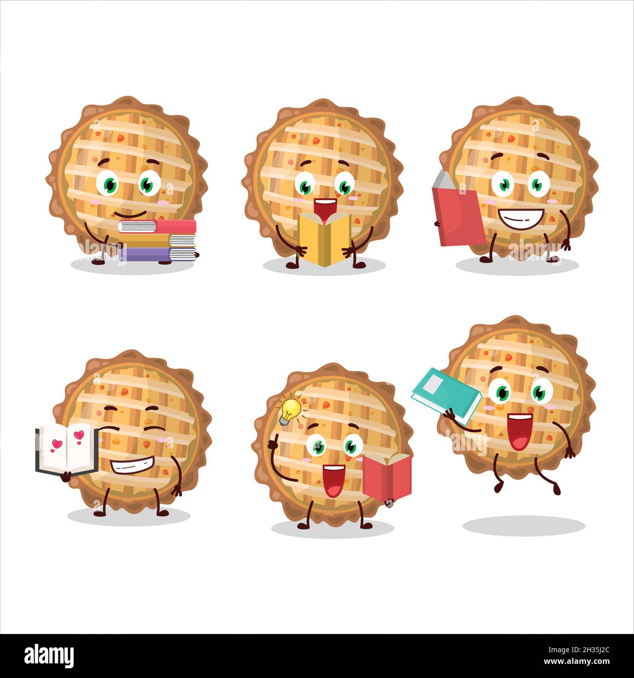 A picture of peach pie cartoon character concept reading an amusing ...