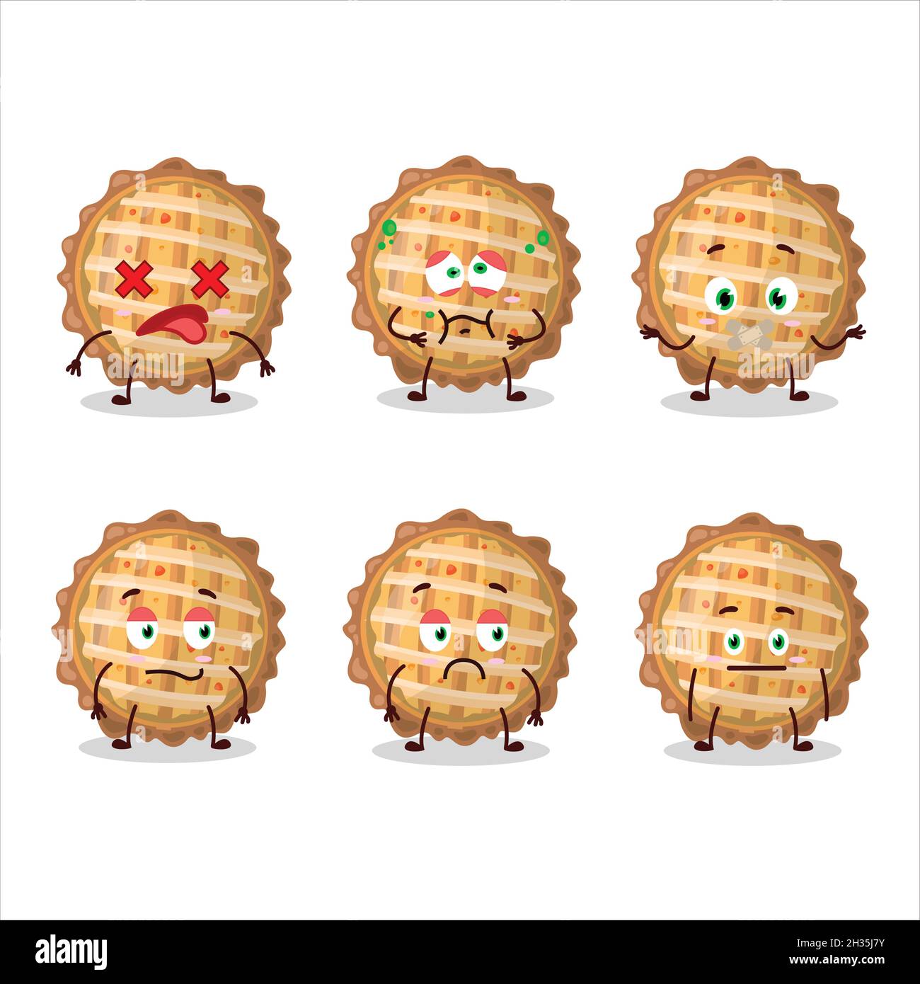 Peach Pie Cartoon Character With Nope Expression Vector Illustration Stock Vector Image And Art