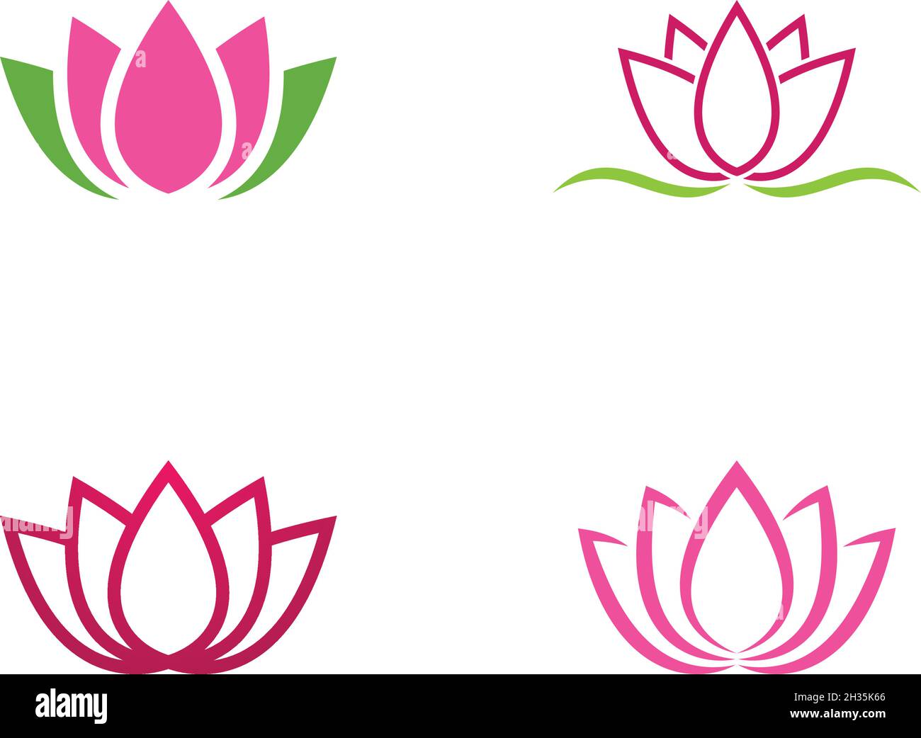 Set of Lotus flowers logo Template Vector Stock Vector Image & Art - Alamy