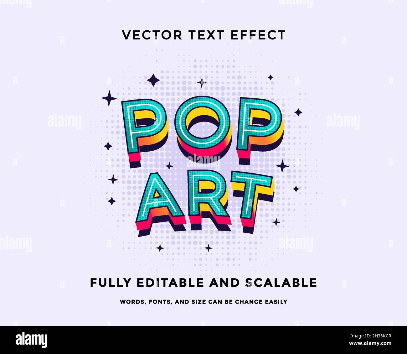 pop art vector text effect editable Stock Vector Image & Art - Alamy