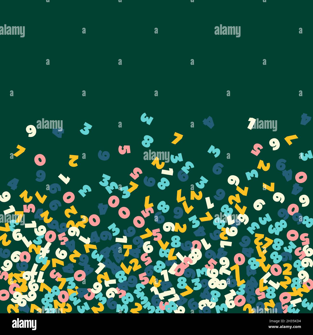 Falling pastel numbers. Math study concept with flying digits ...