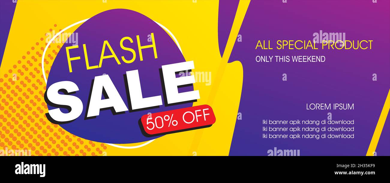 Sell banner template design with comic background Stock Vector Image ...