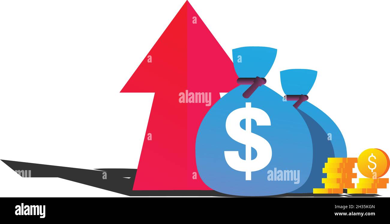 Money profit growth up, cash benefit, economic inflation dollar value ...