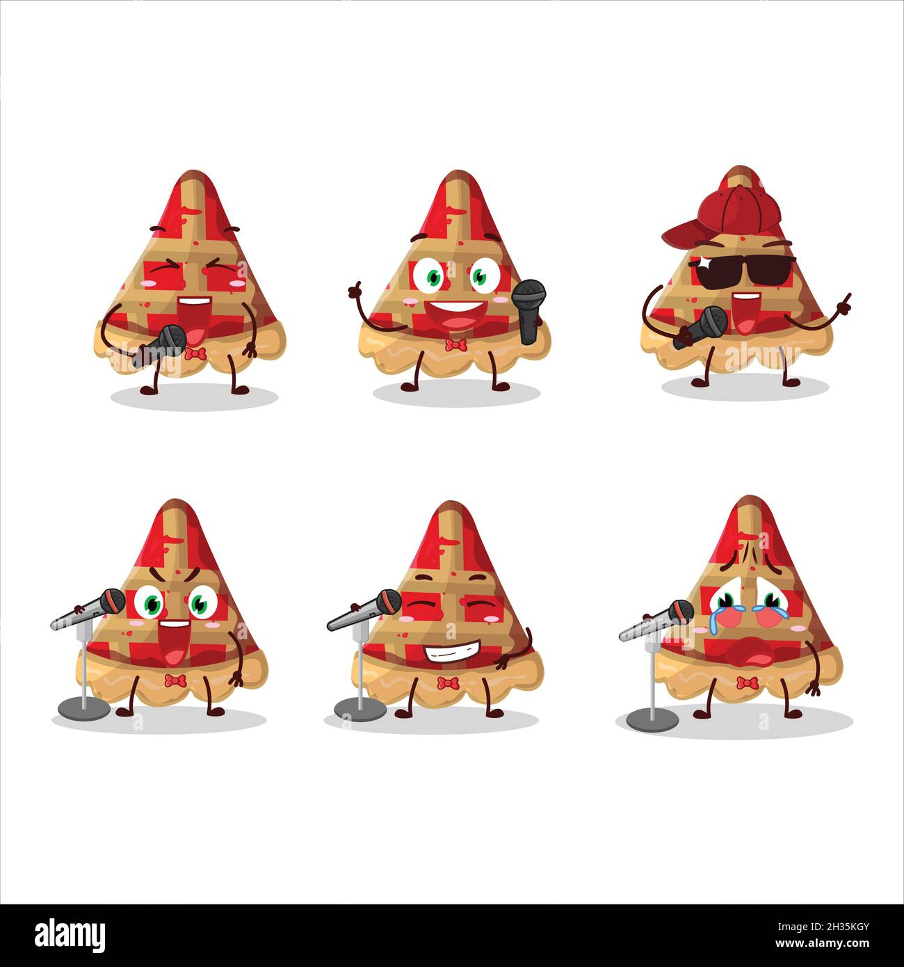 A Cute Cartoon design concept of slice of apple pie singing a famous ...