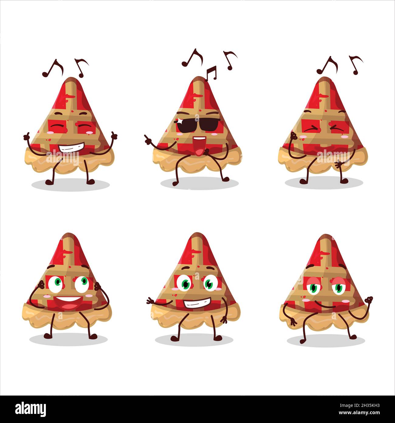 An image of slice of apple pie dancer cartoon character enjoying the ...