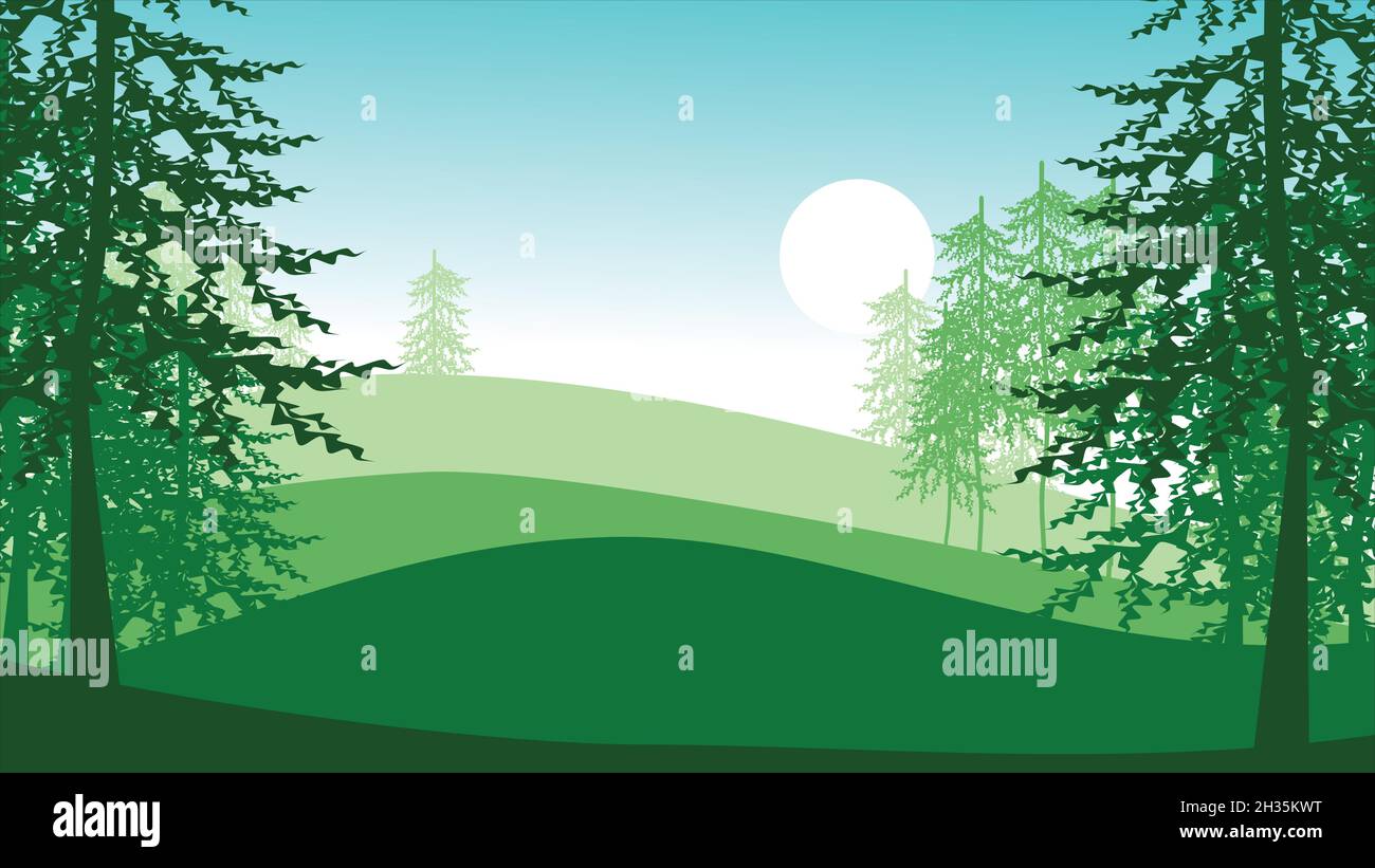 Nature landscape vector illustration. Nature landscape background ...