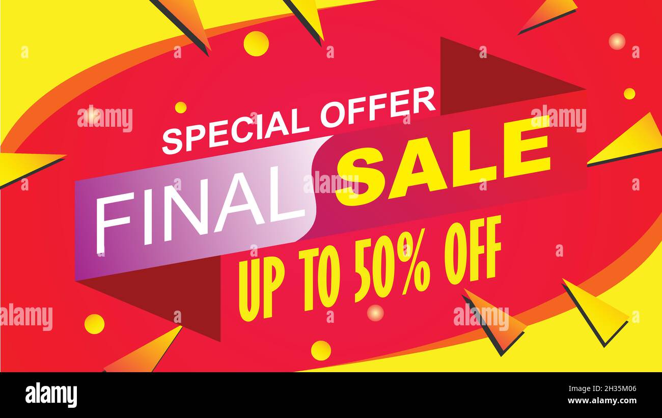 Sell banner template design with comic background Stock Vector Image ...