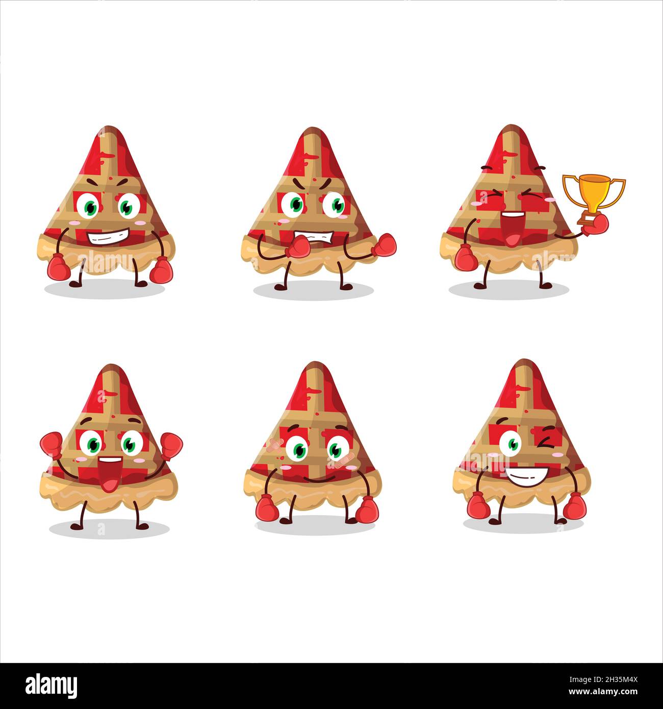 A sporty slice of apple pie boxing athlete cartoon mascot design ...