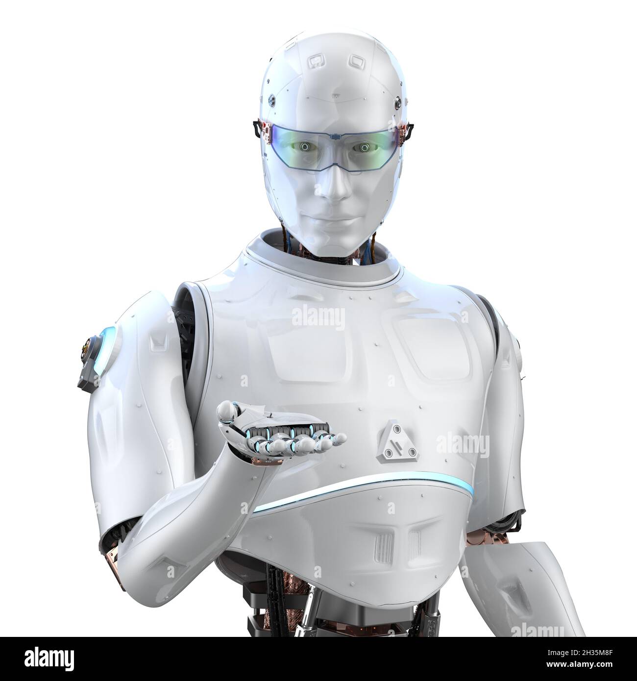 3d rendering artificial intelligence robot or cyborg with empty hand ...