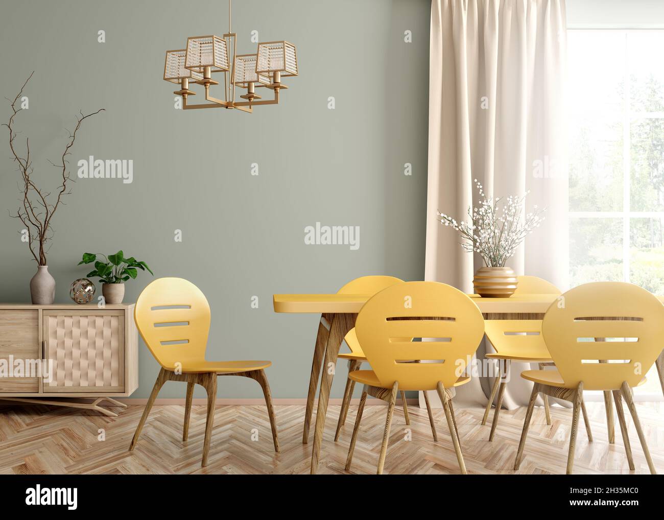 3d render dining table hi-res stock photography and images - Alamy