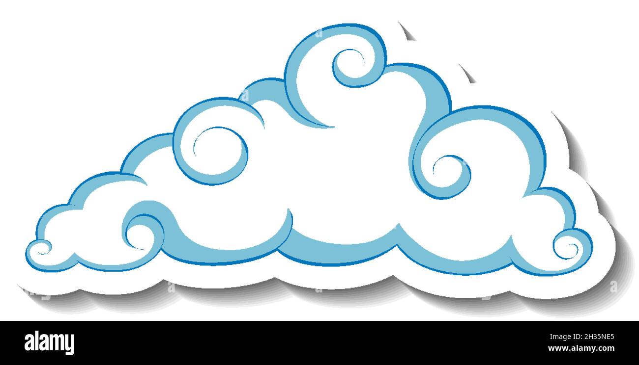 Isolated simple cloud sticker template illustration Stock Vector Image ...
