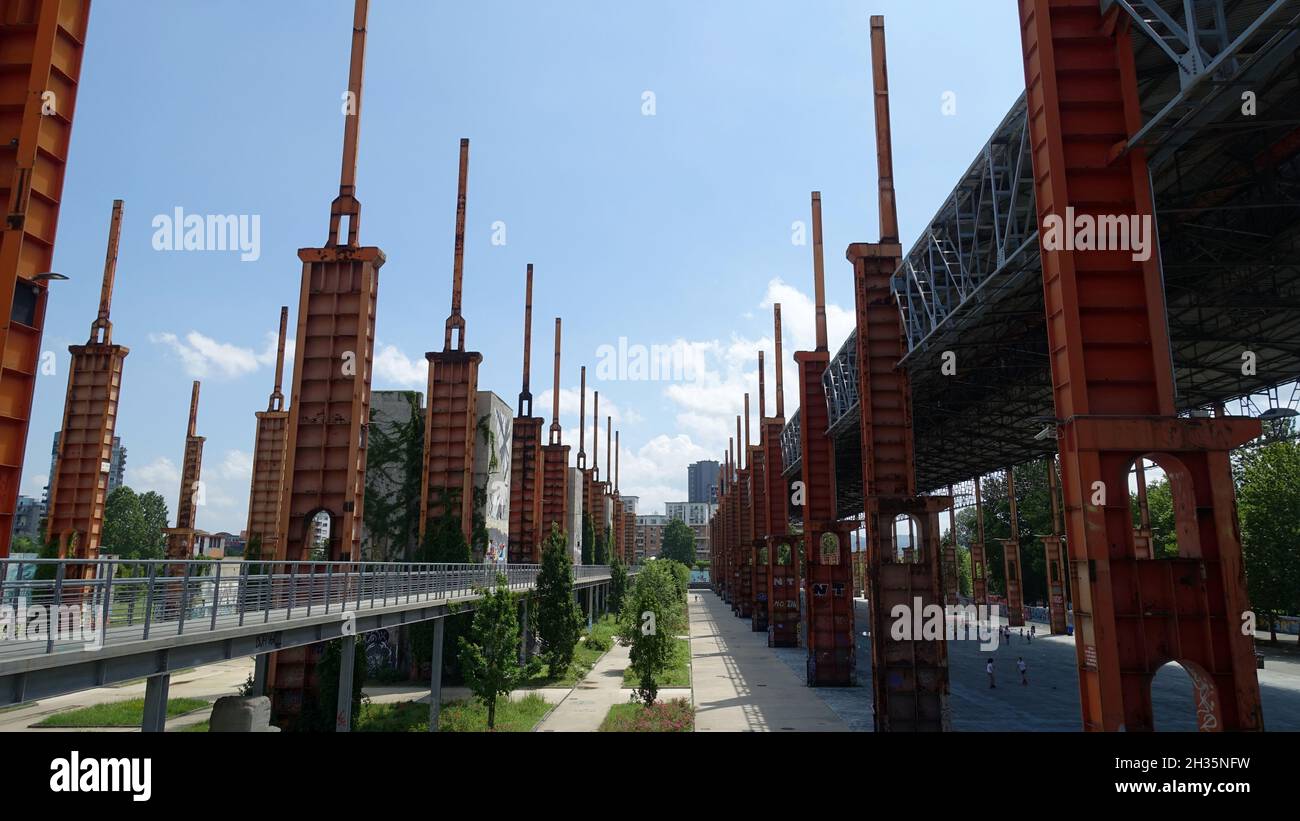 Turin, Italy - June 22, 2021: A daytime view of the Parco Dora. The ...
