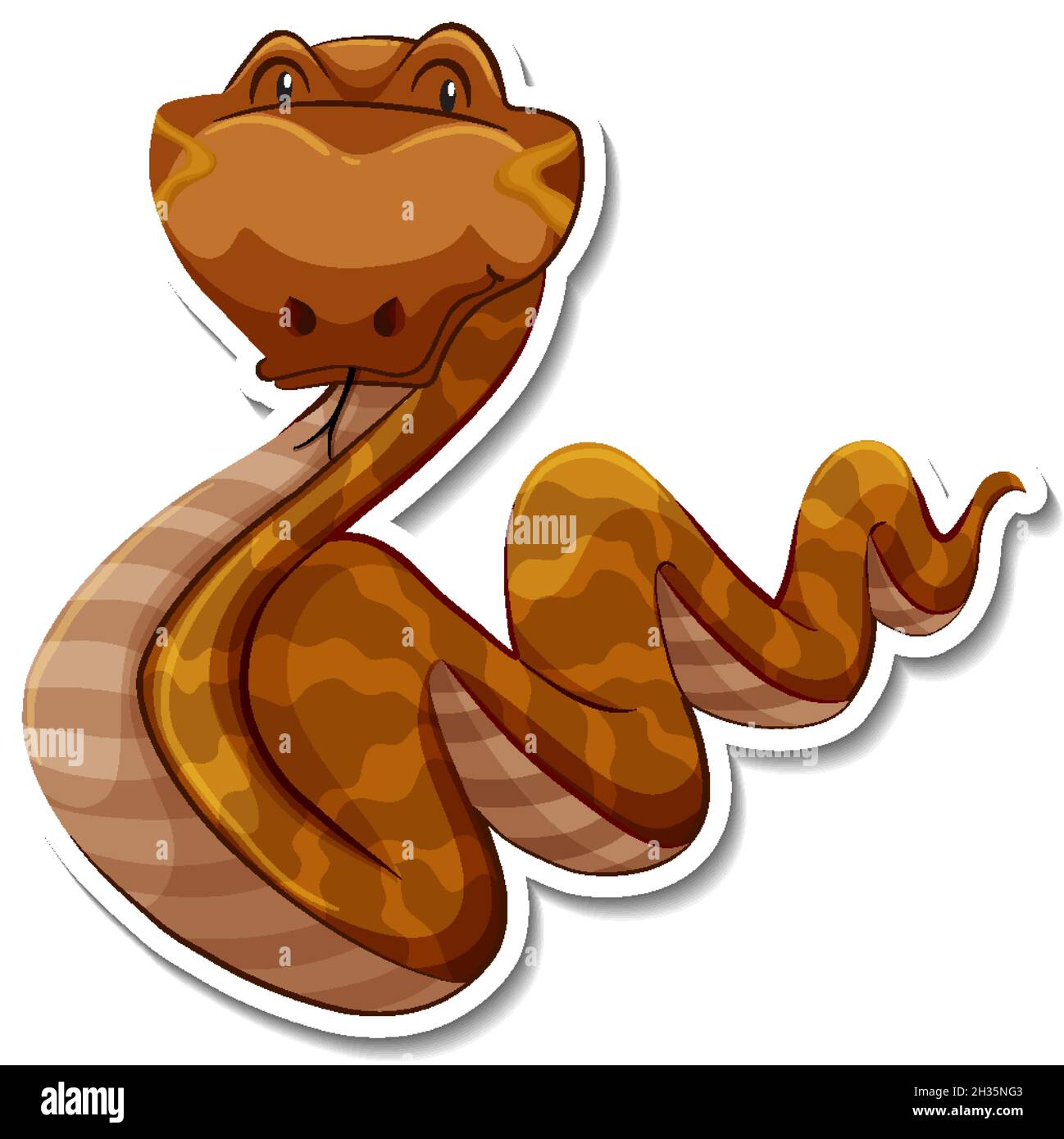 Snake cartoon character on white background illustration Stock Vector ...