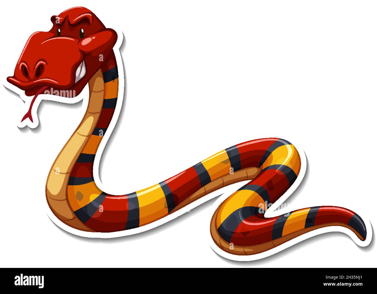 Snake cartoon character on white background illustration Stock Vector ...