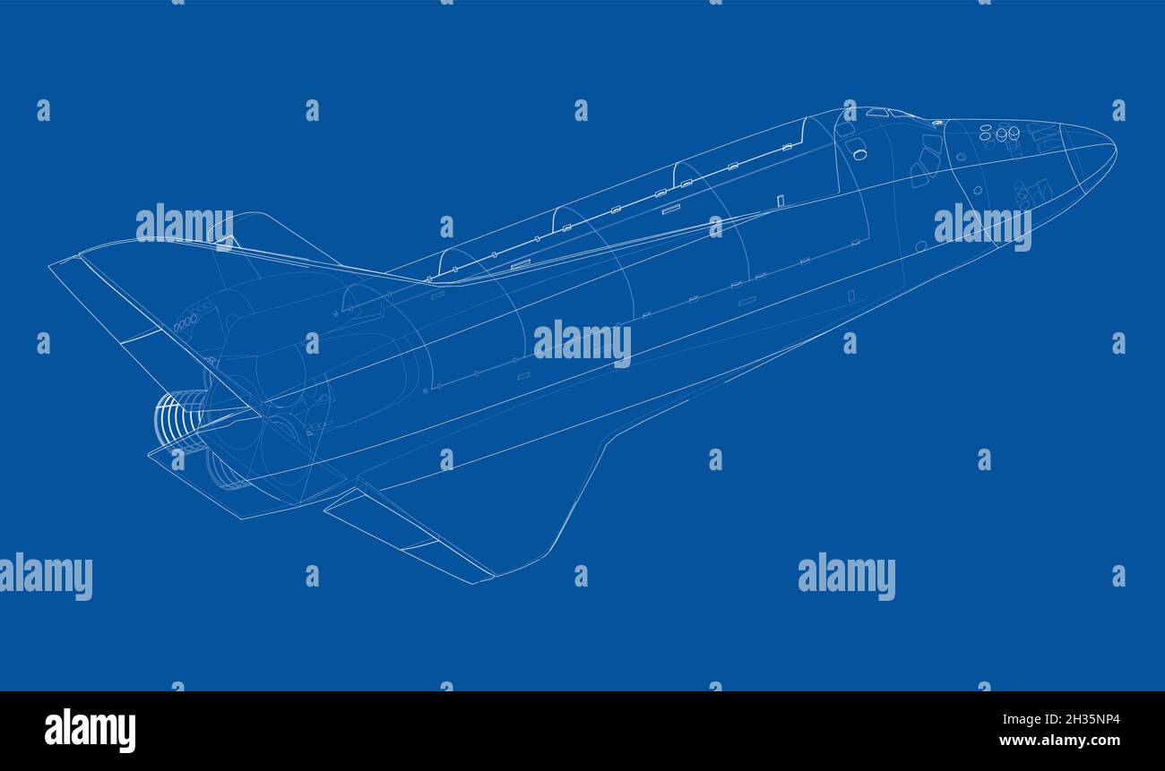 Space shuttle. Vector rendering of 3d Stock Vector Image & Art - Alamy