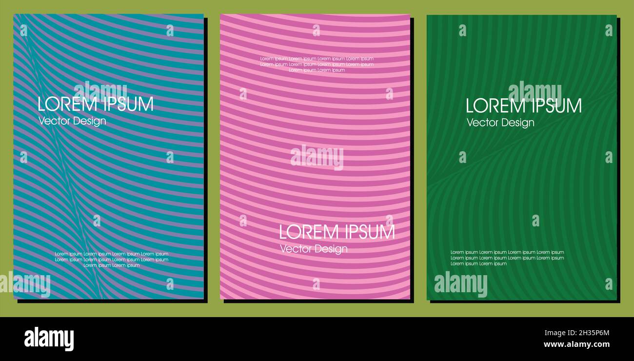 Cover design template set with modern abstract lines style gradient of ...