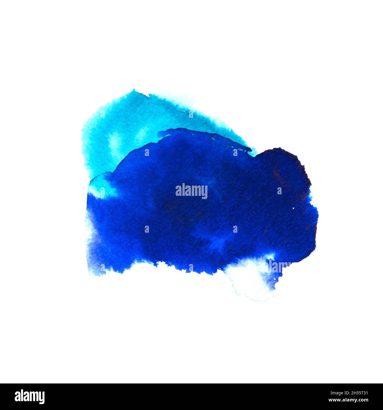 Watercolor blue smear on Cut Out Stock Images & Pictures - Alamy