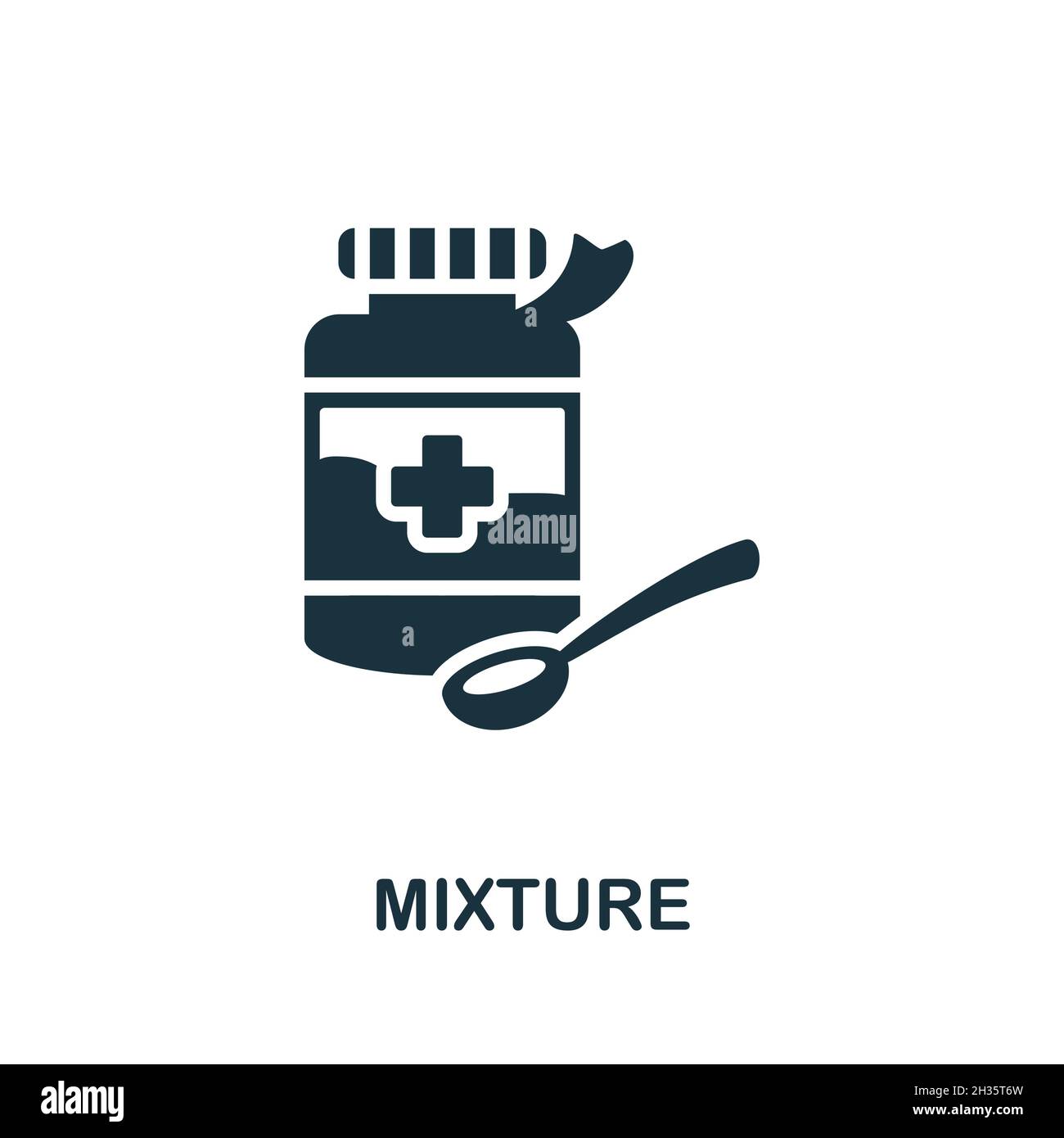 Mixture icon. Monochrome sign from hospital regime collection. Creative ...