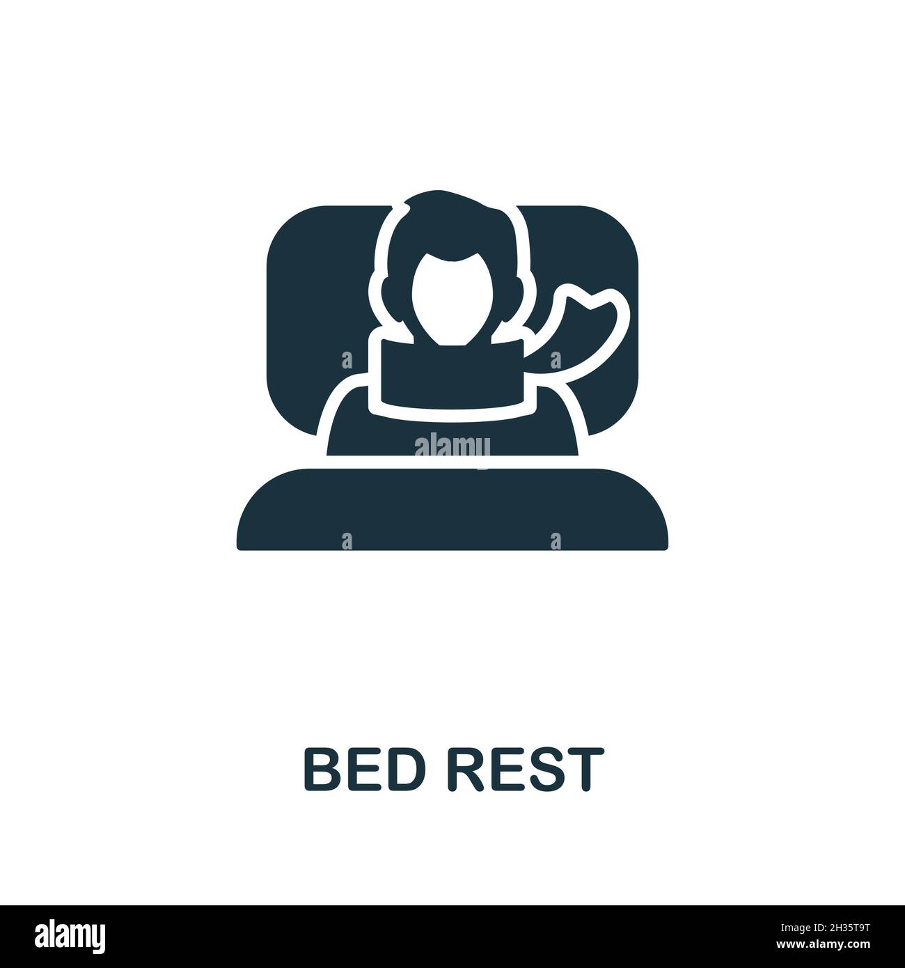 Bed Rest icon. Monochrome sign from hospital regime collection ...