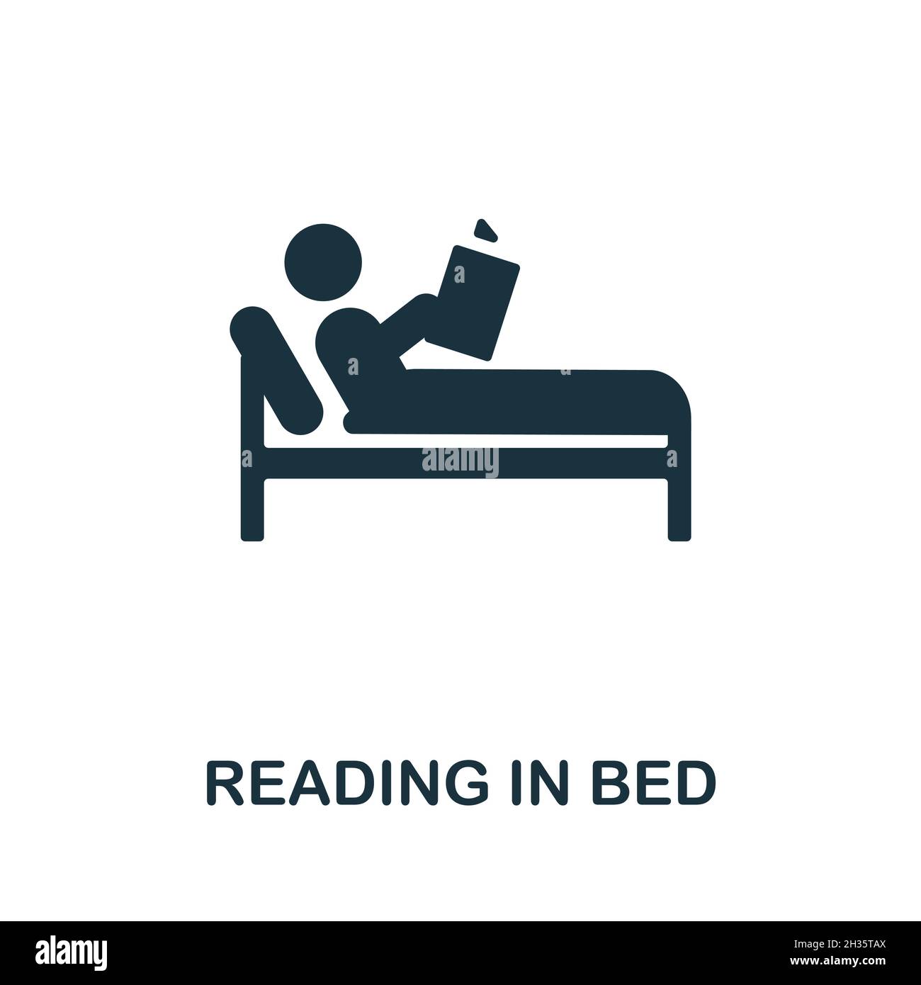 Reading In Bed icon. Monochrome sign from hospital regime collection ...