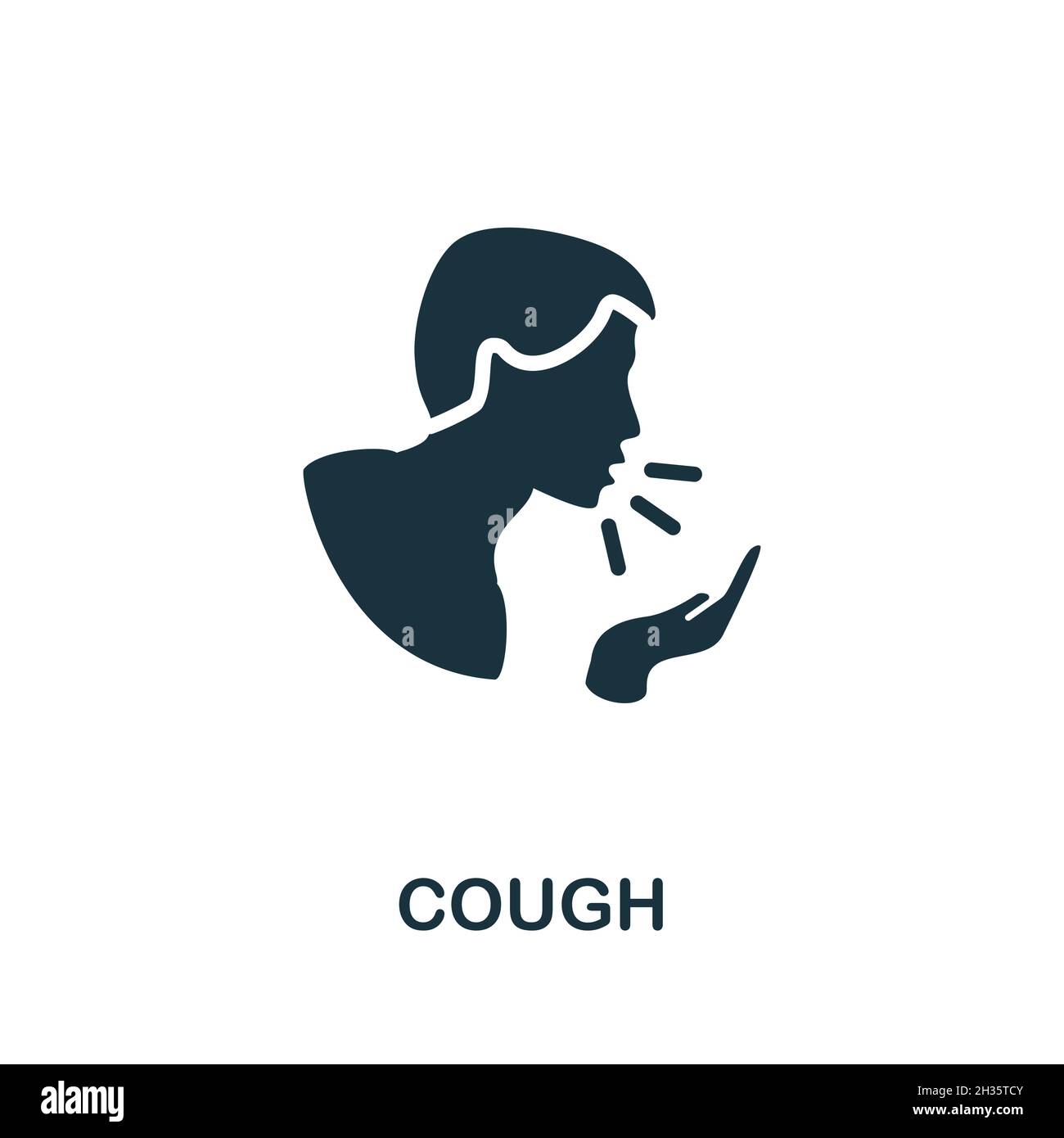 Cough icon. Monochrome sign from hospital regime collection. Creative ...
