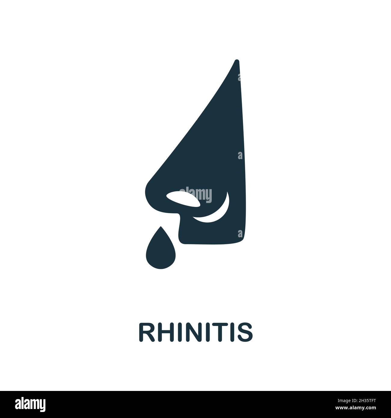 Rhinitis icon. Monochrome sign from hospital regime collection ...