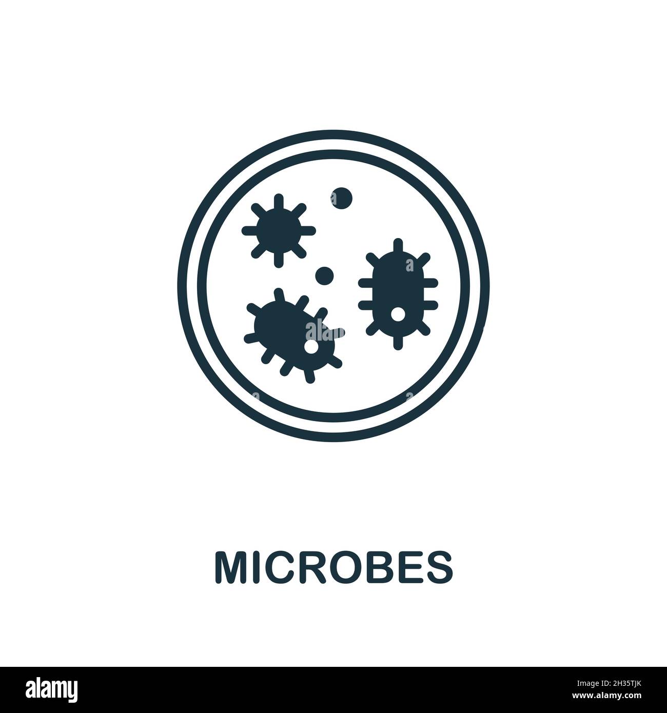 Microbes icon. Monochrome sign from hospital regime collection ...