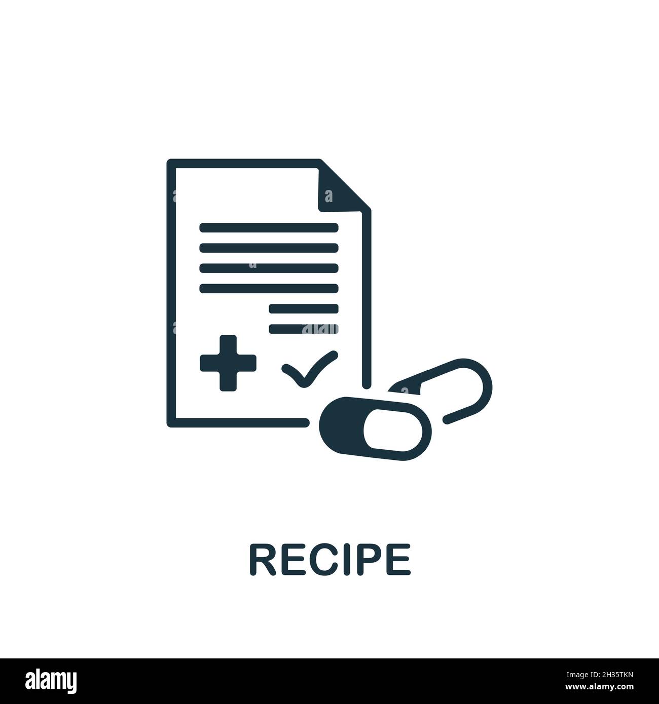 Recipe icon. Monochrome sign from hospital regime collection. Creative ...