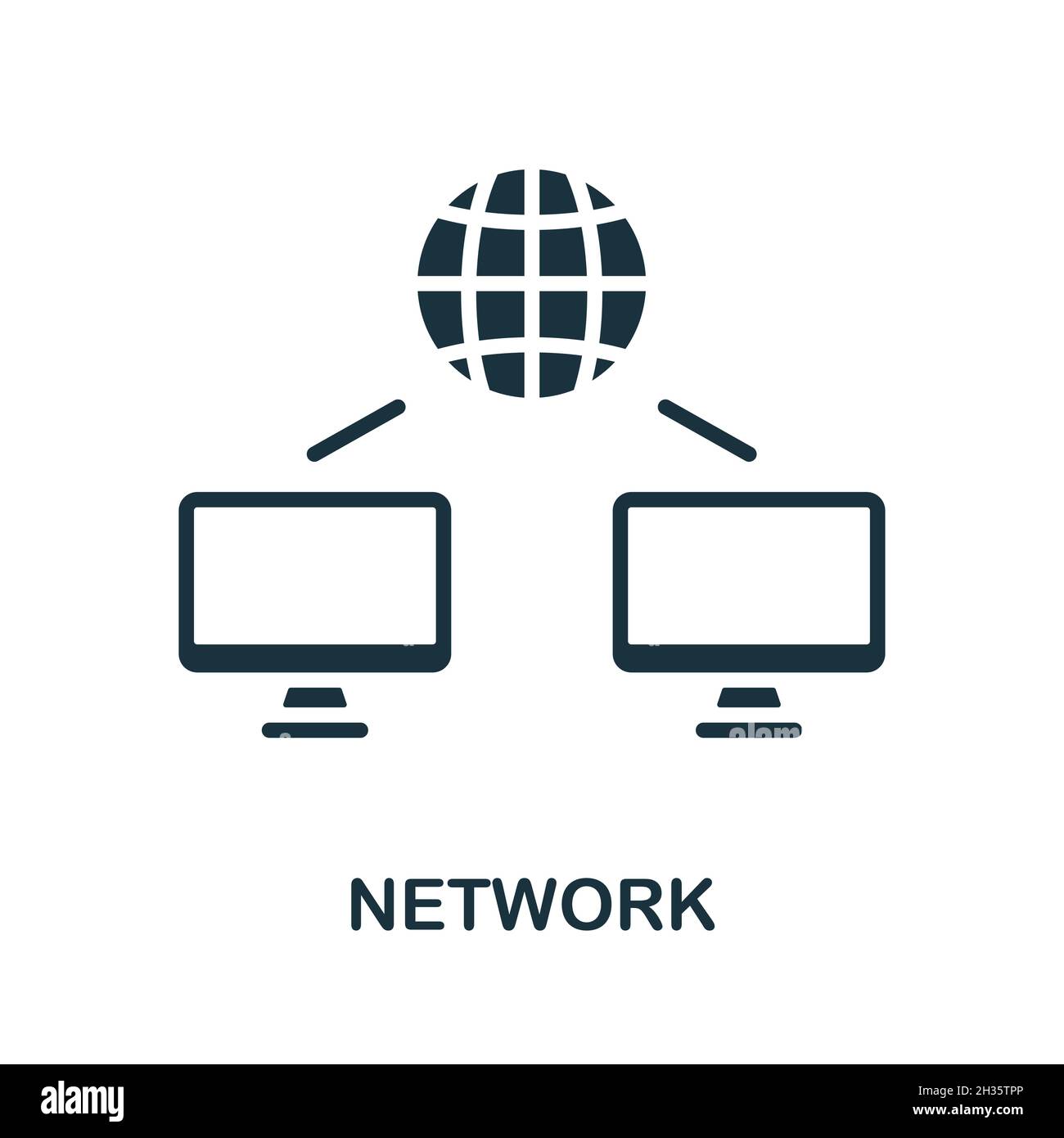 Network icon. Monochrome sign from internet technology collection ...