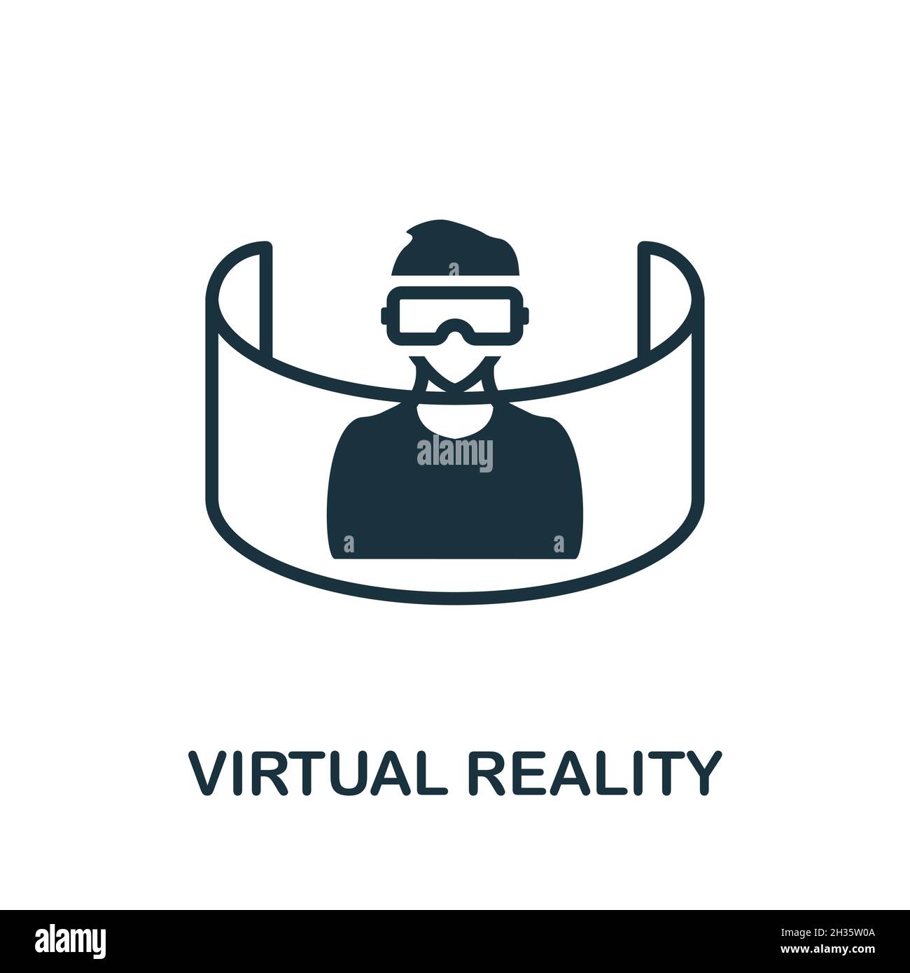 Virtual Reality icon. Monochrome sign from internet technology ...