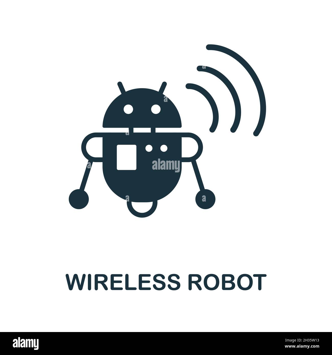 Wireless Robot icon. Monochrome sign from internet technology ...