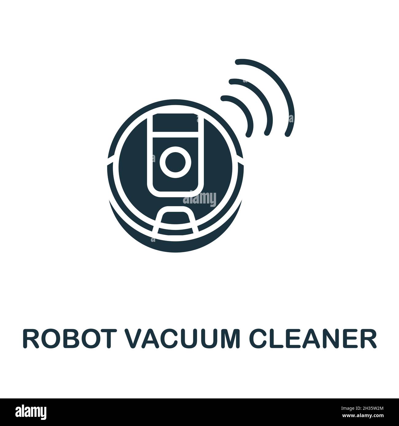 Robot Vacuum Cleaner icon. Monochrome sign from internet technology ...