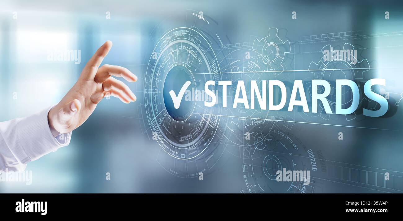 Standard. Quality control. ISO certification, assurance and guarantee ...